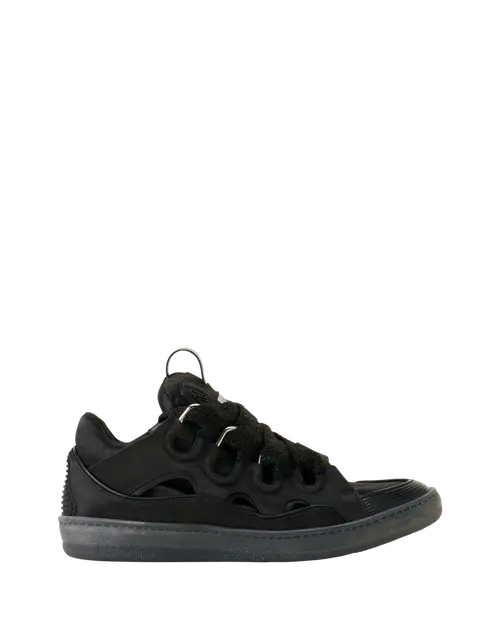 LANVIN Curb Satin Sneakers - Black