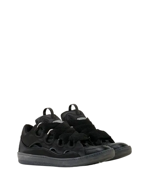 LANVIN Curb Satin Sneakers - Black
