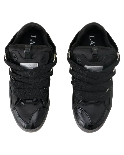 LANVIN Curb Satin Sneakers - Black