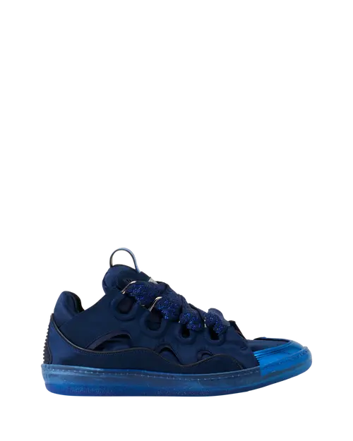 LANVIN Curb Satin Sneakers - Blue