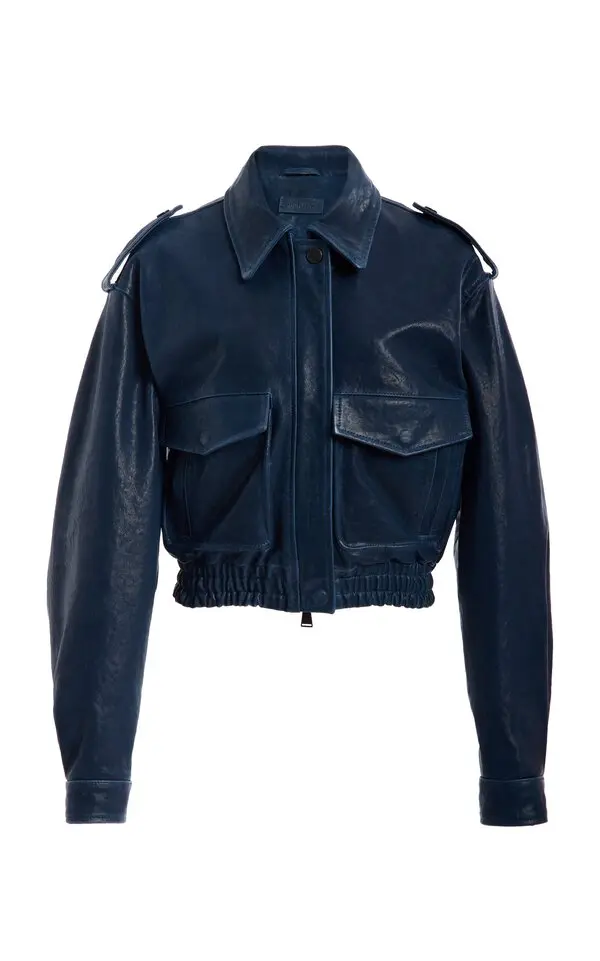 Simkhai Roland Cropped Leather Jacket