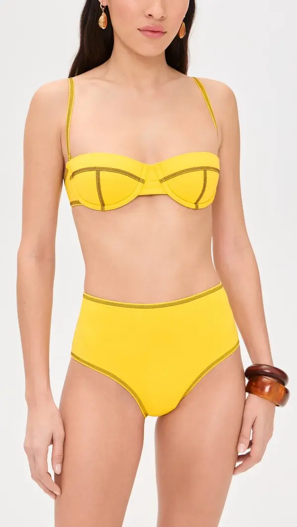 Staud Devon High-rise Bikini Bottoms