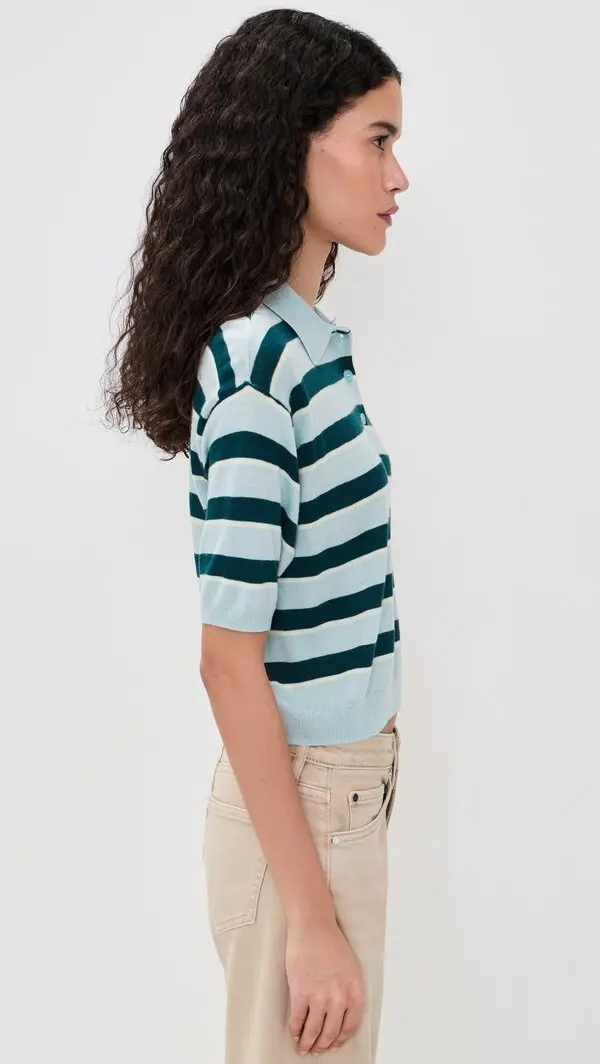 Astr The Label Scottie Polo Sweater - Blue Stripe