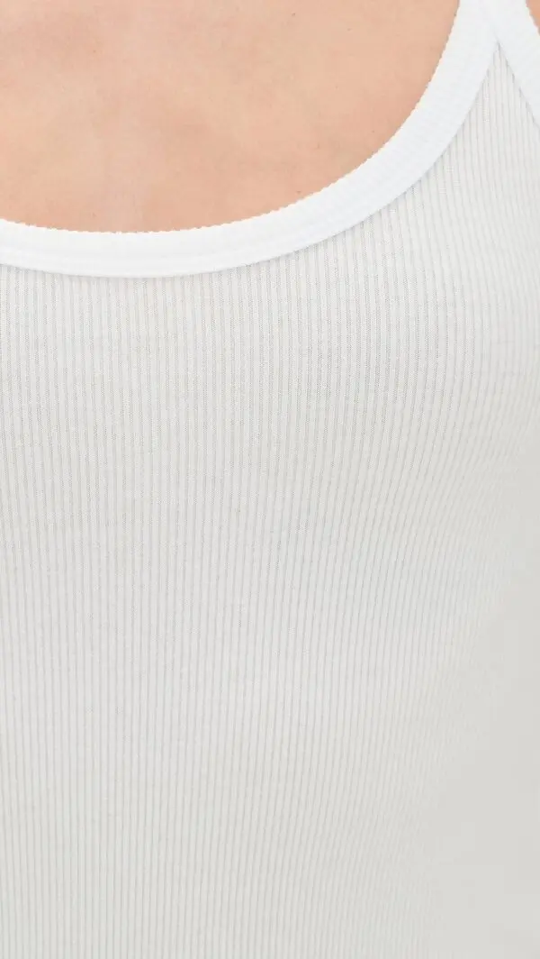 Enza Costa Ribbed Halter Tank - White