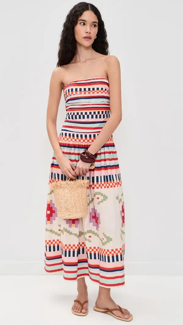 Carolina K Malla Strapless Midi Dress