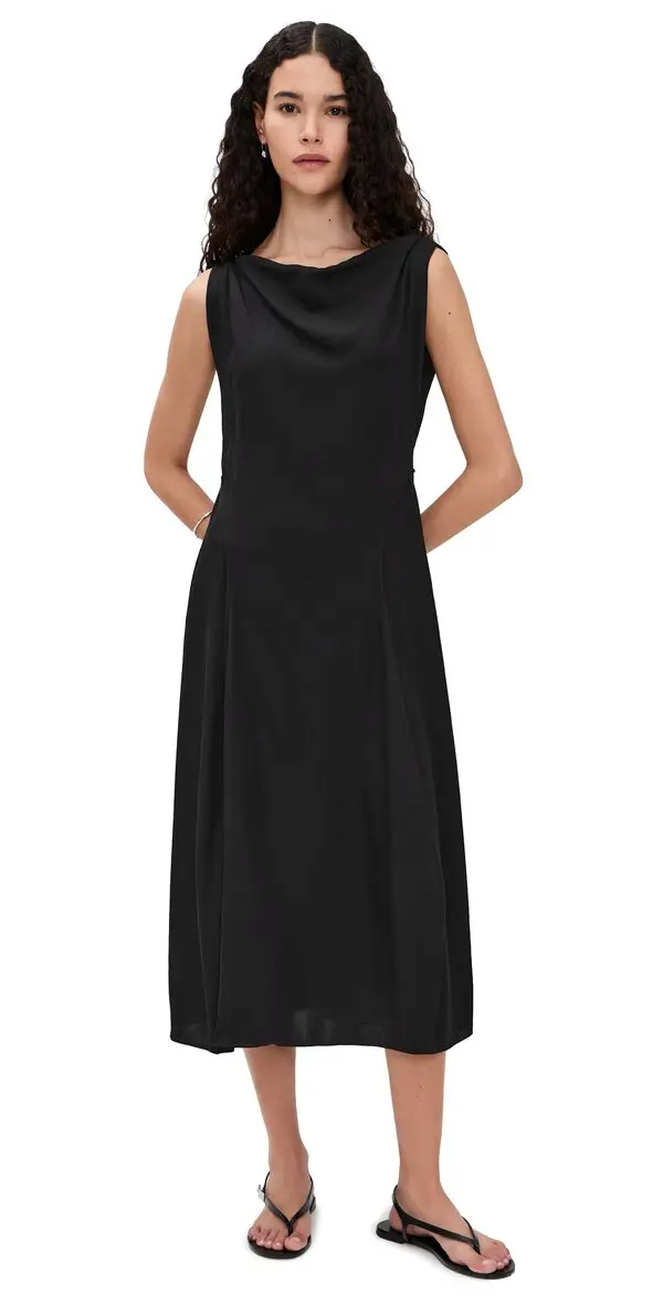 Boat Neck Black Dresses For Women