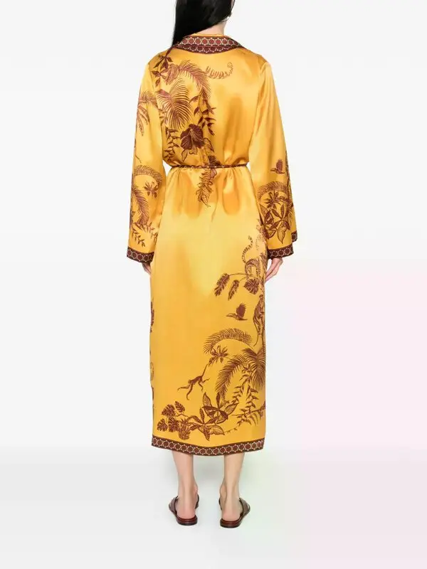 ALEMAIS Floral-print Belted Dress