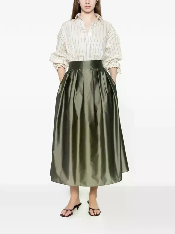 Max Mara Pleated Skirt - Green