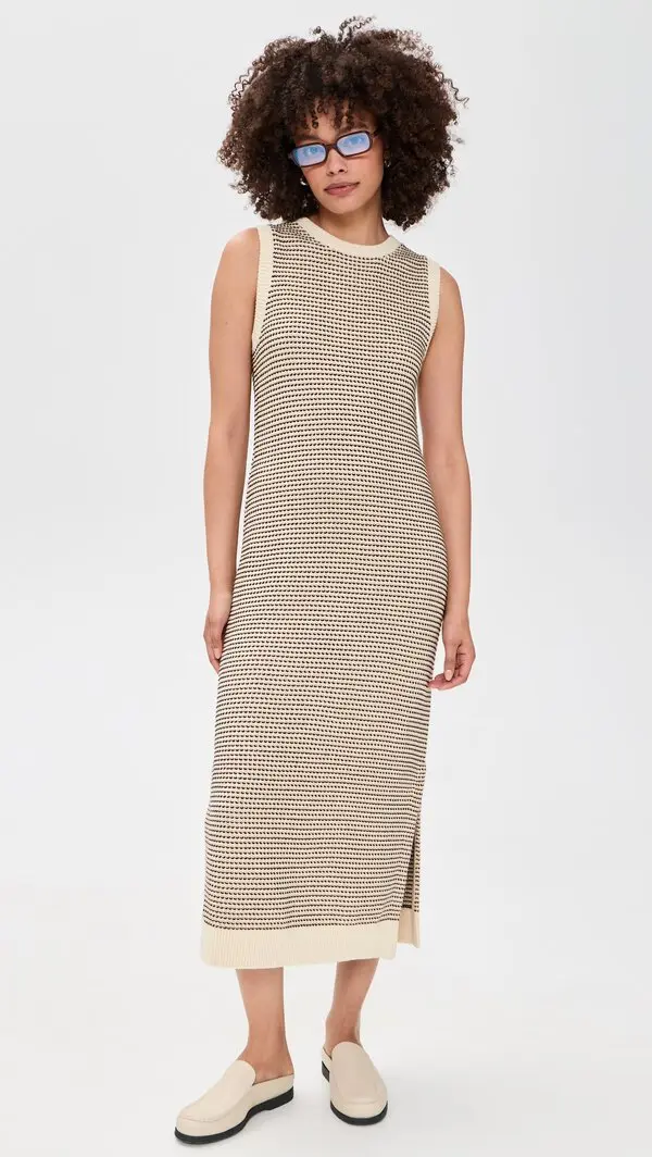 Varley Sadia Knit Midi Dress - Birch