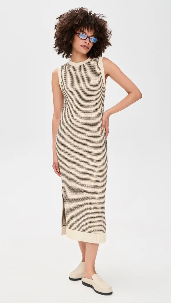 Varley Sadia Knit Midi Dress - Birch