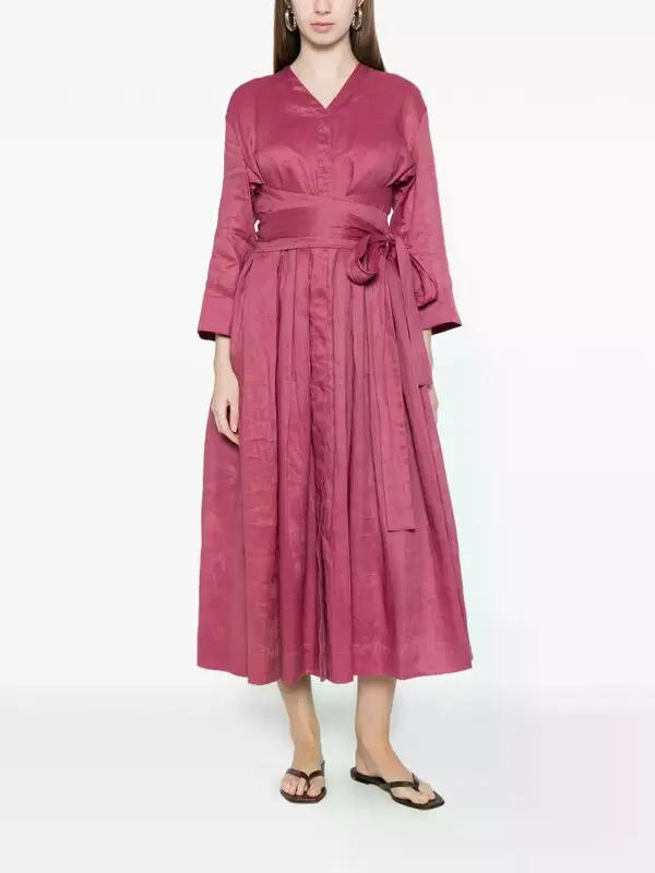 Max Mara Camilla Tie-waist Midi Dress - Pink