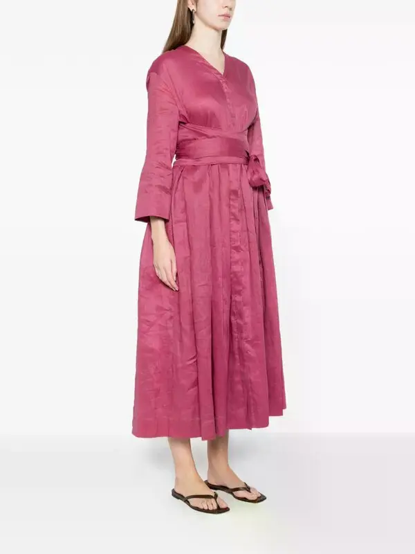 Max Mara Camilla Tie-waist Midi Dress - Pink
