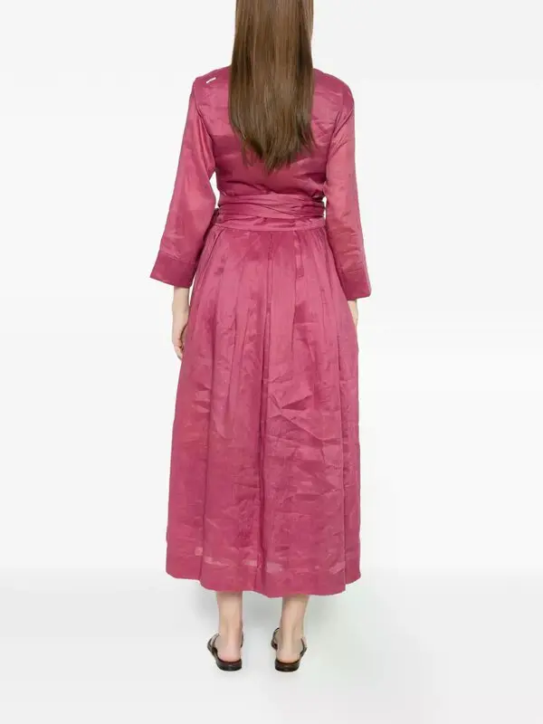 Max Mara Camilla Tie-waist Midi Dress - Pink