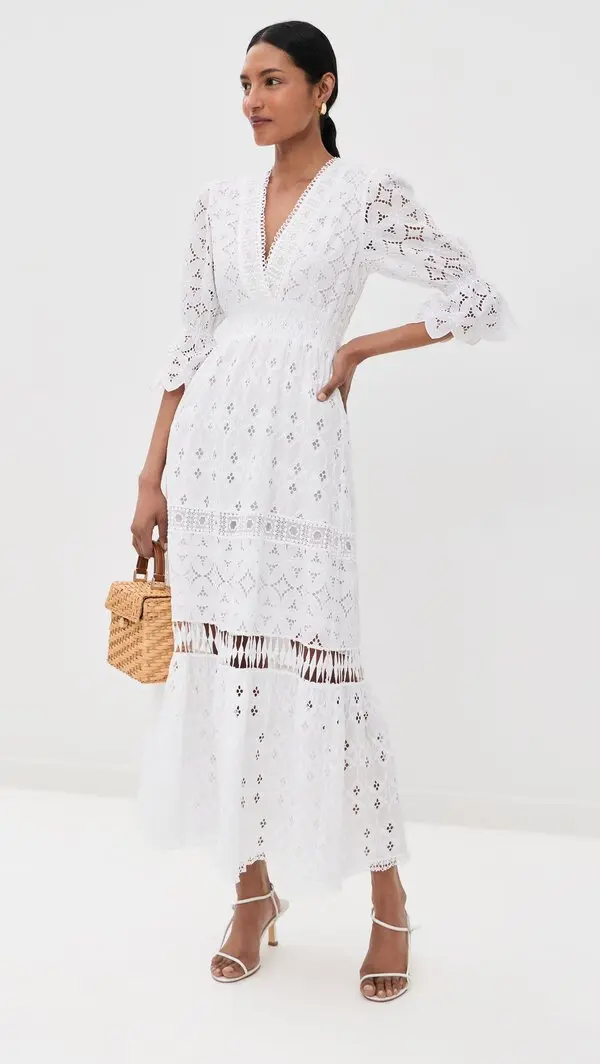 Temptation Positano Embroidered Eyelet Maxi Dress