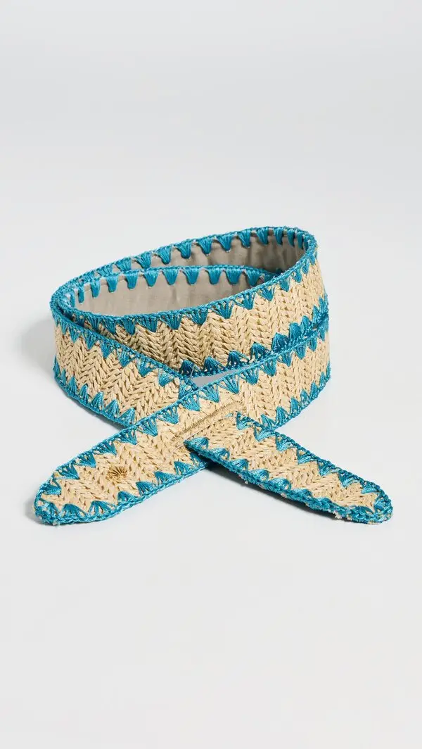 Lele Sadoughi Adjustable Raffia Knot Belt