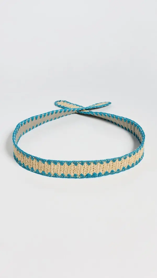 Lele Sadoughi Adjustable Raffia Knot Belt
