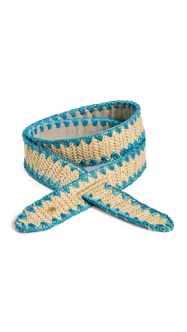 Lele Sadoughi Adjustable Raffia Knot Belt