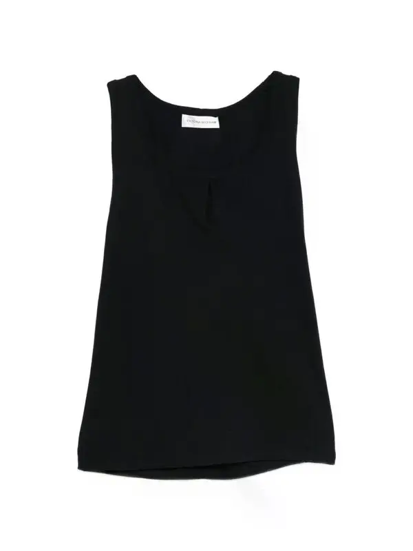 Victoria Beckham Pleated-back Tank Top - Black