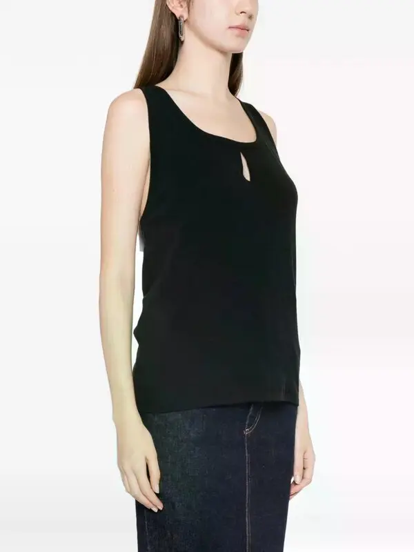 Victoria Beckham Pleated-back Tank Top - Black