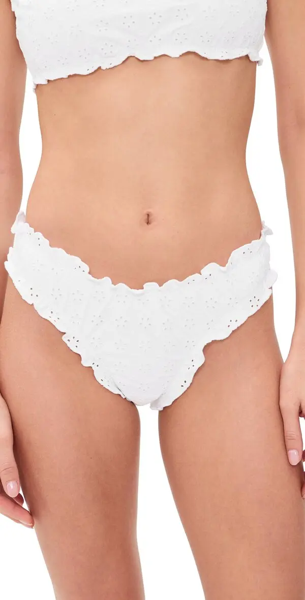 Polo Ralph Lauren Ruffle Bikini Bottoms - White