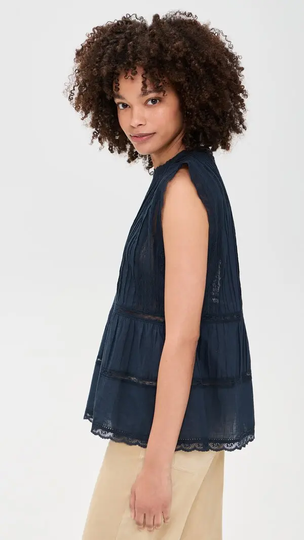 The Great. The Sonnet Top - Navy