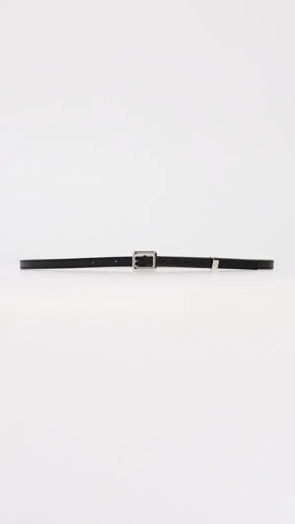 COURREGES Square Leather Belt - Black