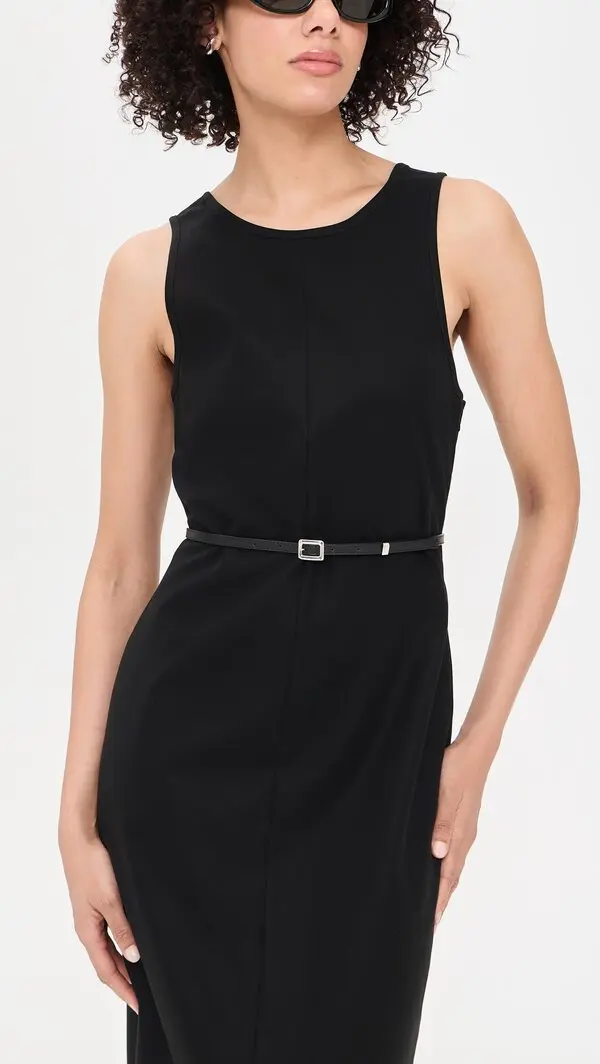 COURREGES Square Leather Belt - Black