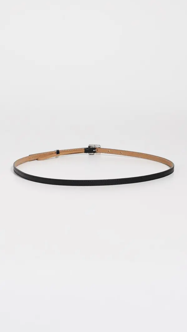 COURREGES Square Leather Belt - Black