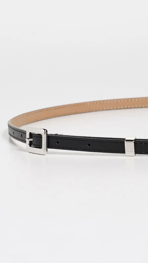 COURREGES Square Leather Belt - Black