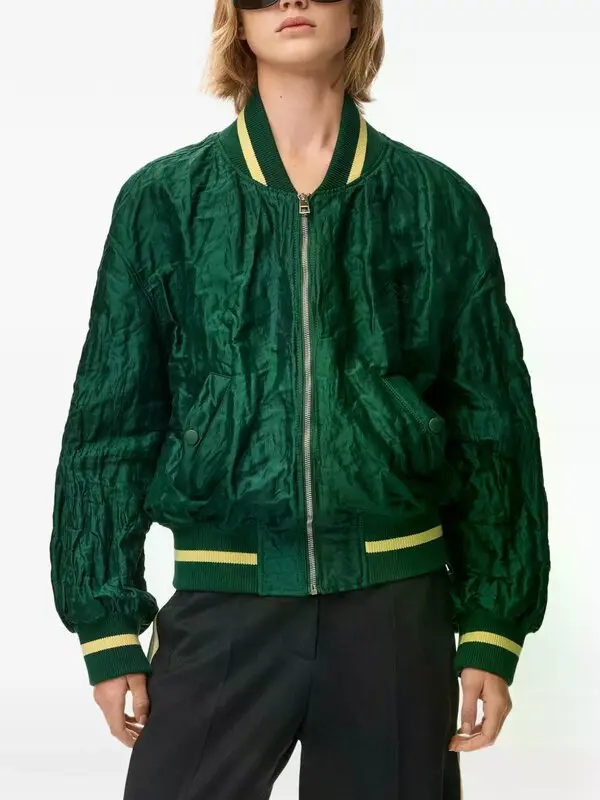 Loewe Crinkled Bomber Jacket - Green