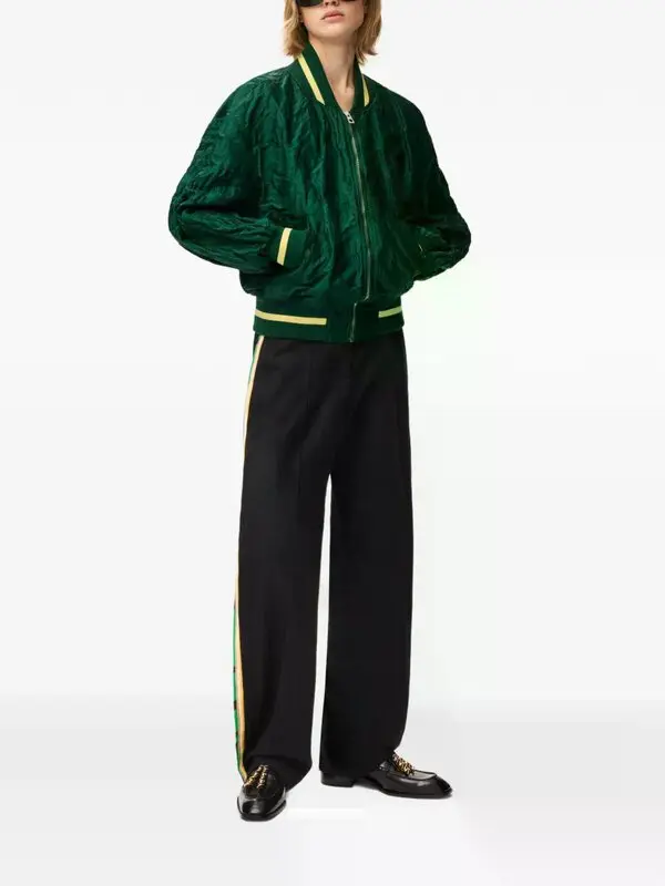Loewe Crinkled Bomber Jacket - Green