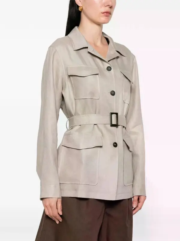 Tagliatore Belted Pocket Jacket - Neutrals