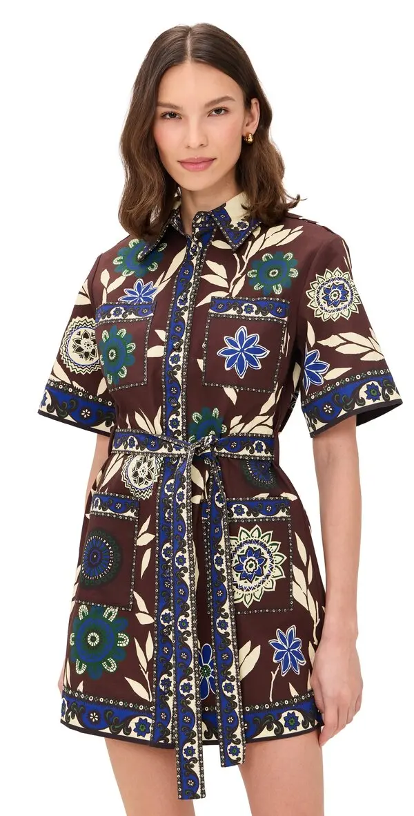 ALEMAIS Jasper Mini Shirt Dress - Chocolate