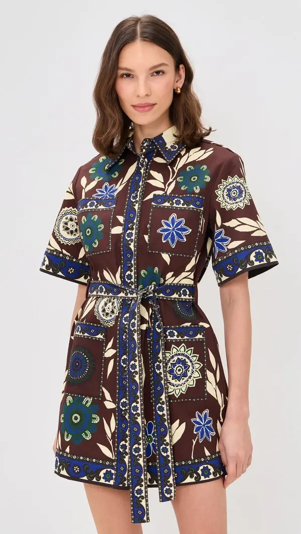 ALEMAIS Jasper Mini Shirt Dress - Chocolate