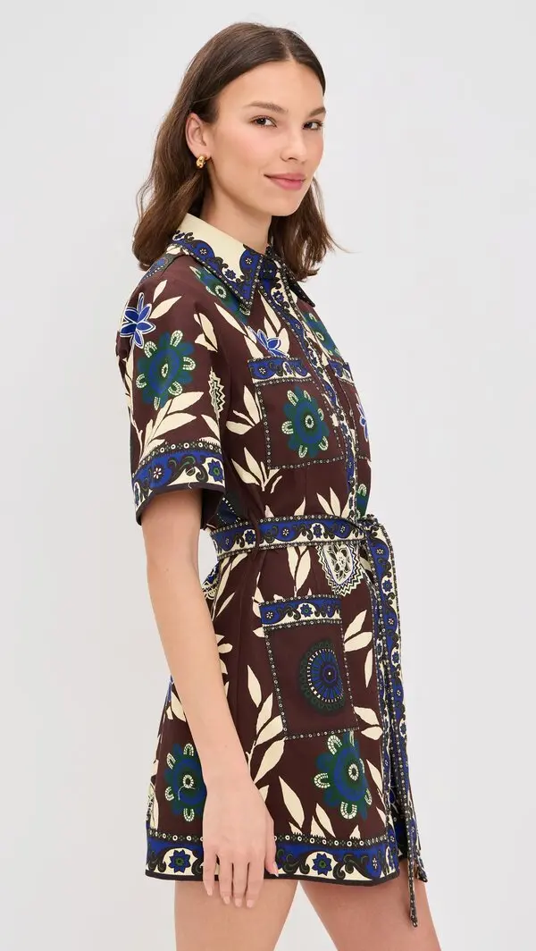 ALEMAIS Jasper Mini Shirt Dress - Chocolate