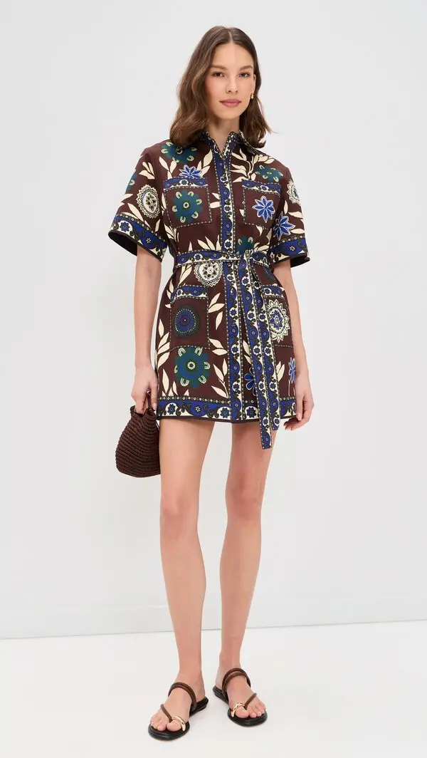 ALEMAIS Jasper Mini Shirt Dress - Chocolate