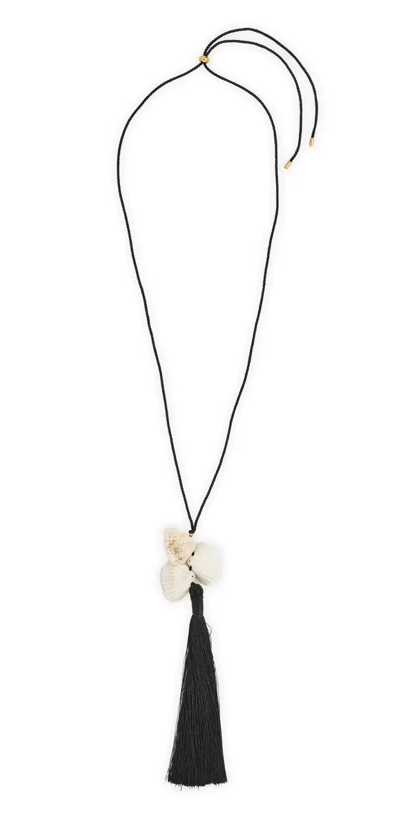 MAYAMAR Del Mar Tasseled Seashell Necklace - Black