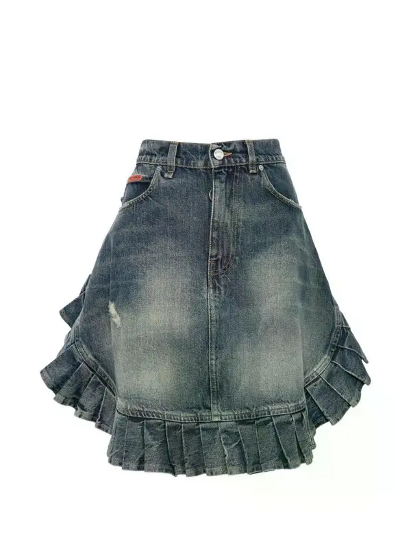 Martine Rose Denim Ruffled Skirt