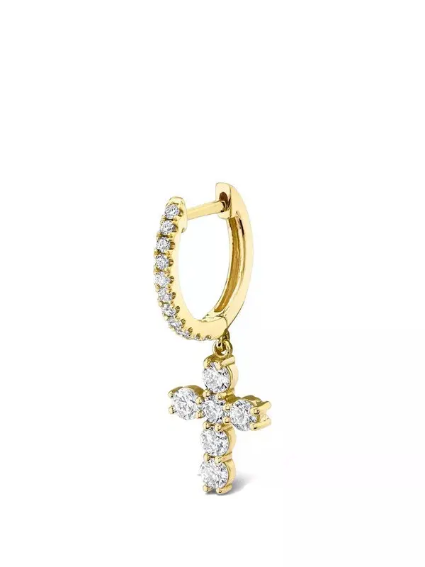 ANITA KO Cross Diamond Huggie Earring - Gold