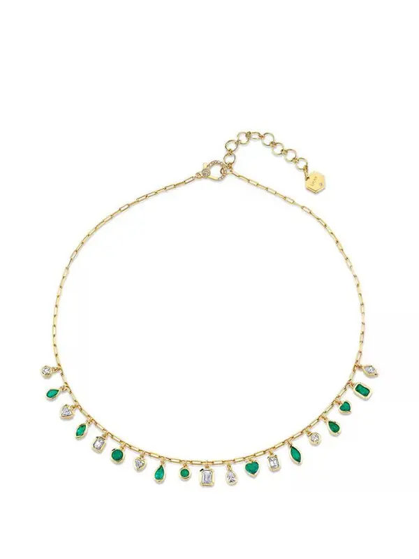 Shay Emerald And Diamond Necklace - Gold