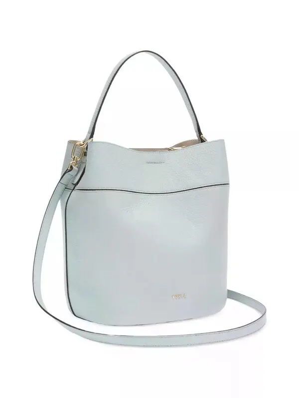 Furla Amelia Leather Bucket Bag With Lock - Blue