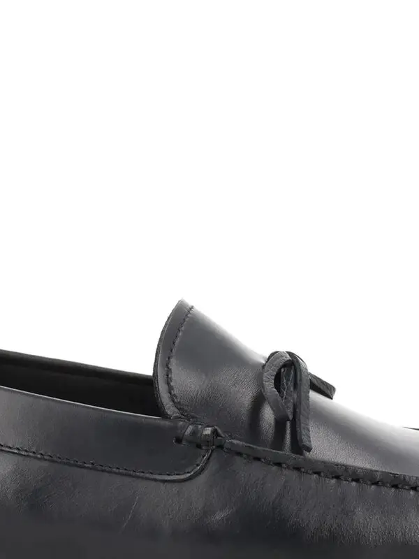 BOSS Leather Driver Moccasins With Bow Trim