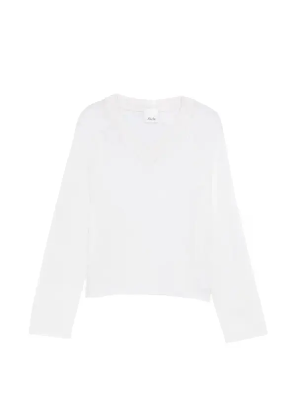 ALLUDE V-neck Sweater - White