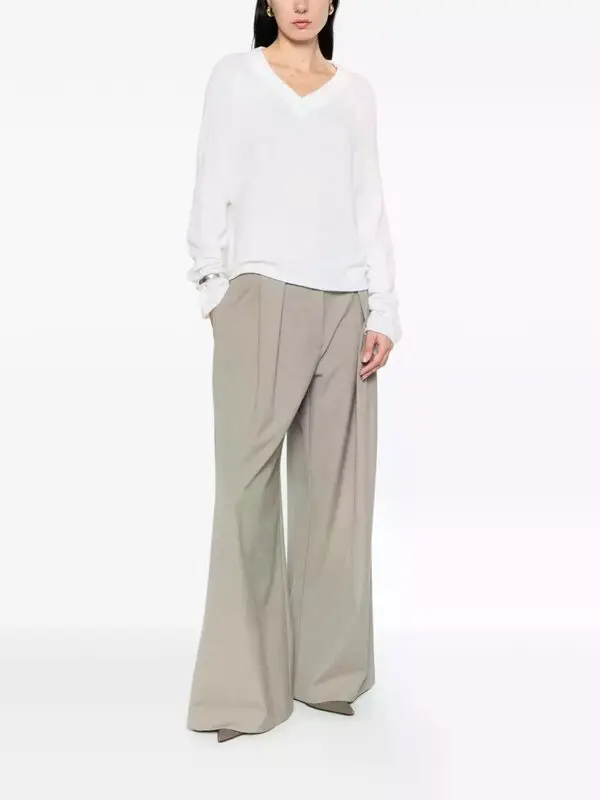 ALLUDE V-neck Sweater - White