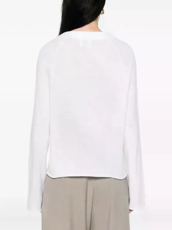 ALLUDE V-neck Sweater - White
