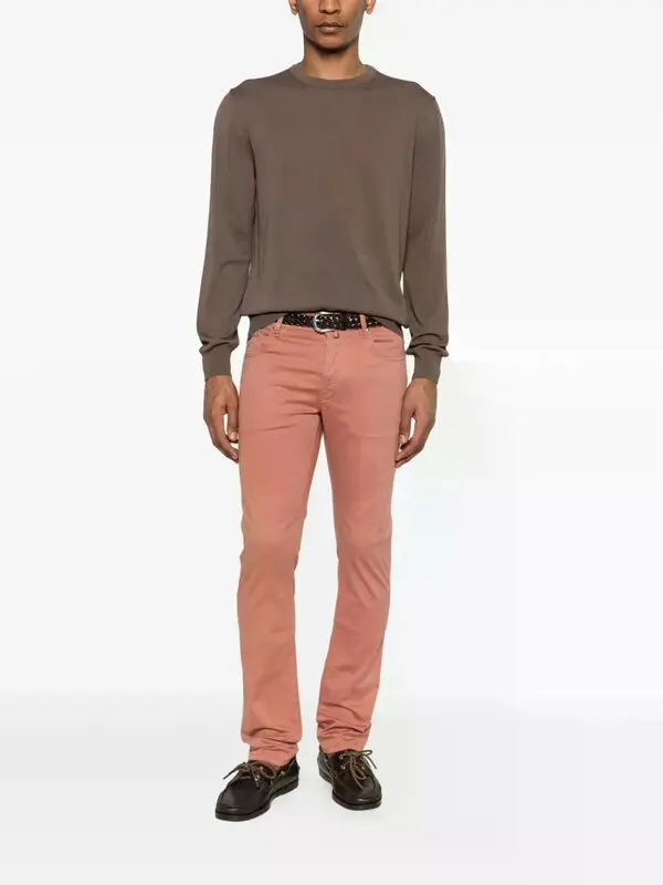Canali Crew-neck Long-sleeve Sweater - Brown