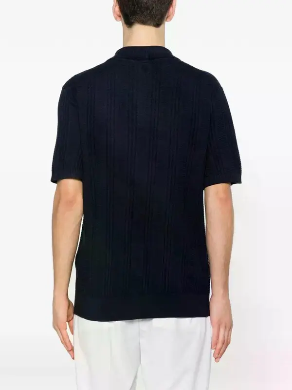 Canali V-neck Textured T-shirt