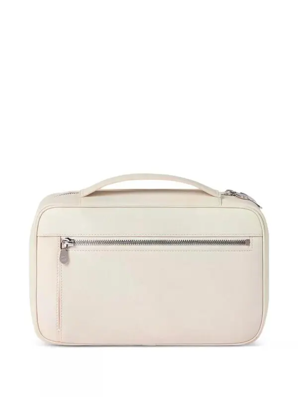 Brunello Cucinelli Fine Grain Leather Travel Beauty Case - Neutrals