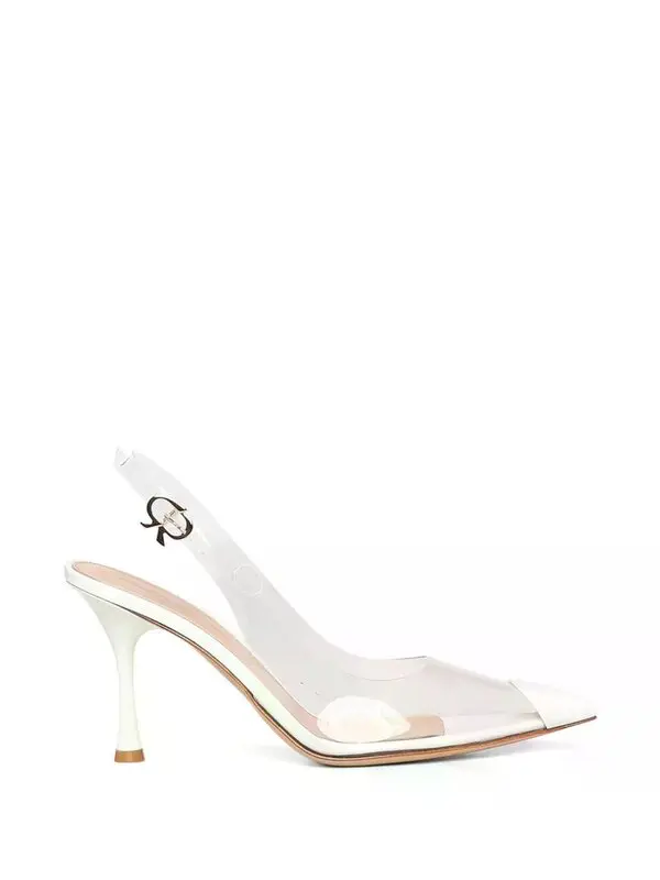 GIANVITO ROSSI Diana 85 Buckle-detail Mules - White