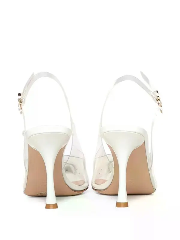 GIANVITO ROSSI Diana 85 Buckle-detail Mules - White
